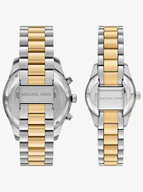 Michael Kors Lexington Two-tone Chronograph Watch Set