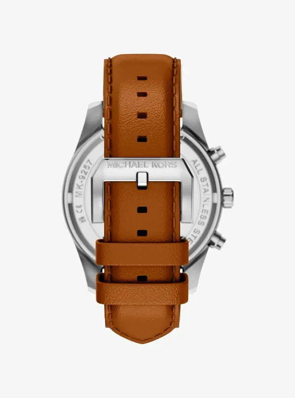 Michael Kors Oversized Lexington Two-tone And Leather Watch In By
