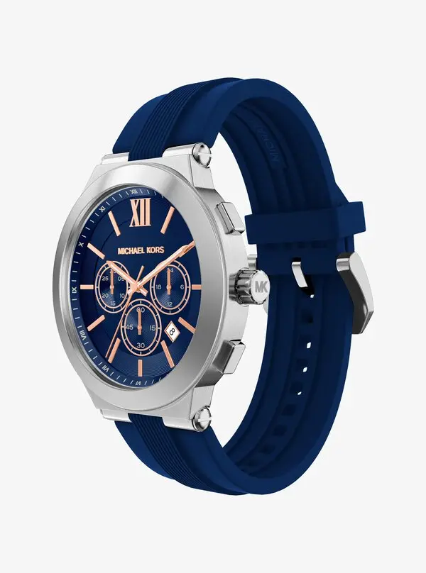 Michael Kors Oversized Billie Silver-tone And Silicone Watch In By
