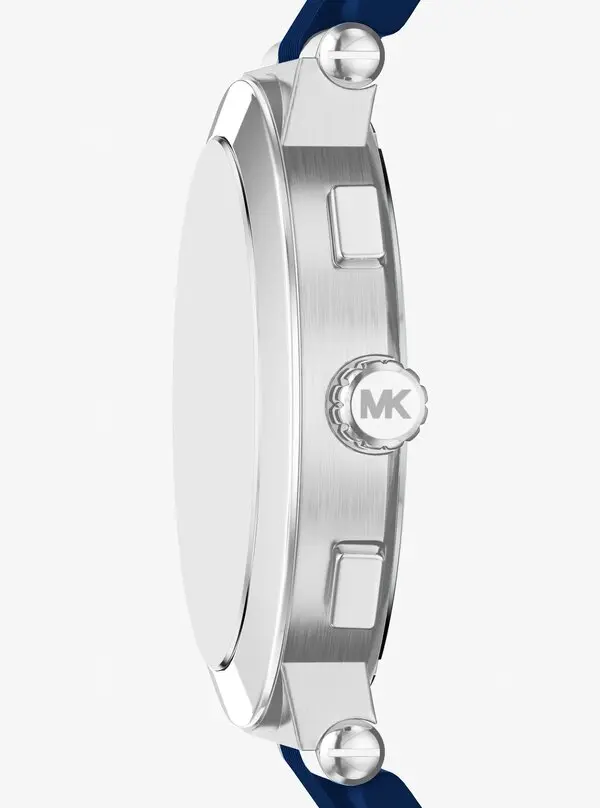 Michael Kors Oversized Billie Silver-tone And Silicone Watch In By