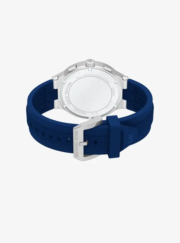 Michael Kors Oversized Billie Silver-tone And Silicone Watch In By