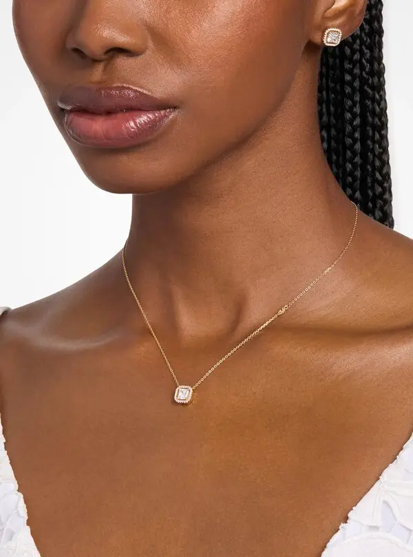 Michael Kors 14k Plated Sterling Silver Pavé Cubic Zirconia Pendant Necklace