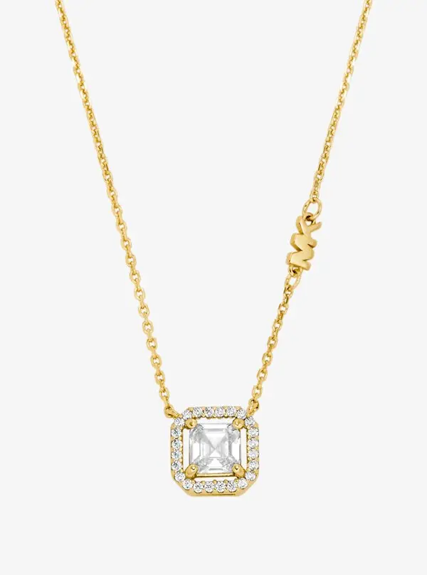 Michael Kors 14k Plated Sterling Silver Pavé Cubic Zirconia Pendant Necklace