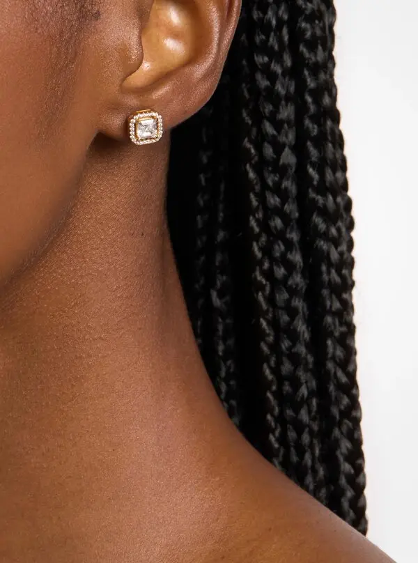 Michael Kors Precious Metal-plated Sterling Silver Pavé Stud Earrings In By