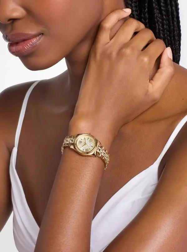 Michael Kors Petite Lexington Pavé -tone Watch In By