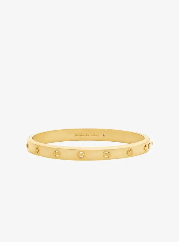 Michael Kors Logo Charm Bangle - Gold