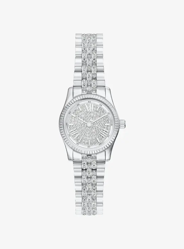 Michael Kors Petite Lexington Pavé Stainless Steel Watch - Silver