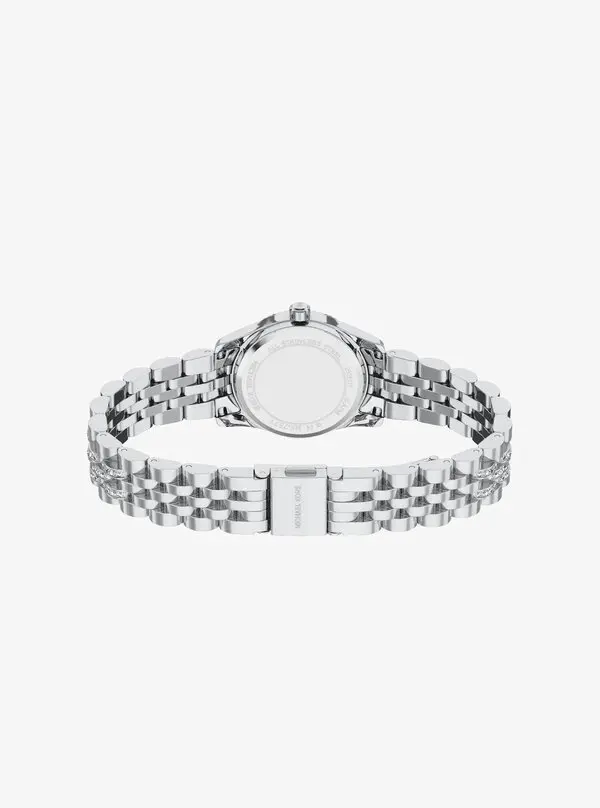 Michael Kors Petite Lexington Pavé Stainless Steel Watch - Silver