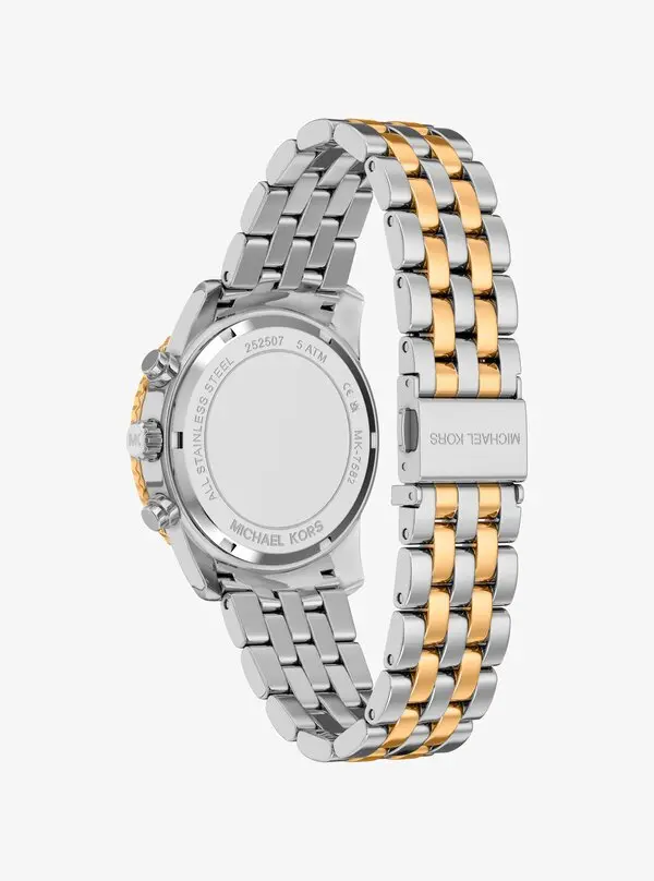 Michael Kors Bryant Pavé Two-tone Watch In By