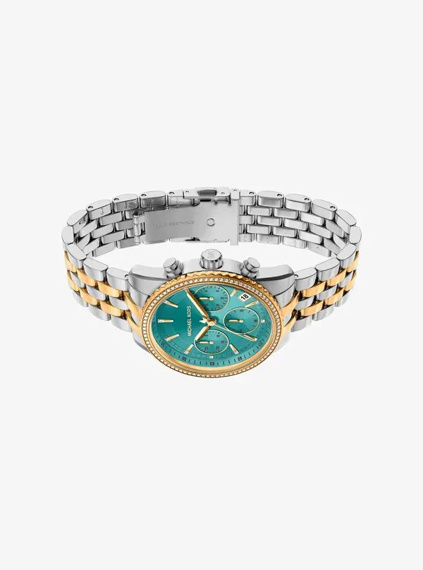 Michael Kors Bryant Pavé Two-tone Watch In By