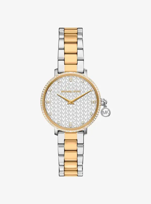 Michael Kors Mini Pyper Pavé Two-tone Watch In By