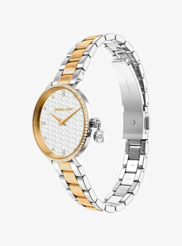 Michael Kors Mini Pyper Pavé Two-tone Watch In By