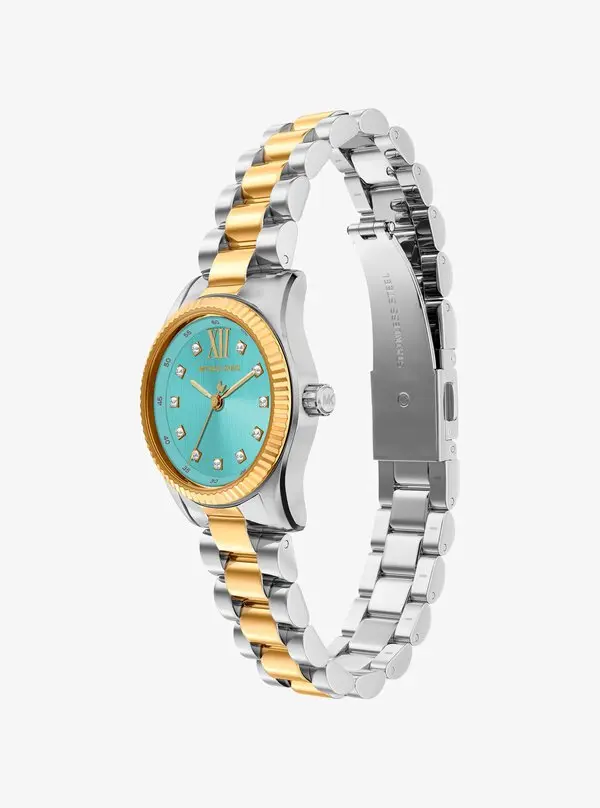 Michael Kors Petite Lexington Pavé Two-tone Watch In By