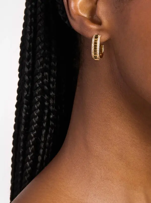 Michael Kors Small Pavé -tone Brass Hoop Earrings In By