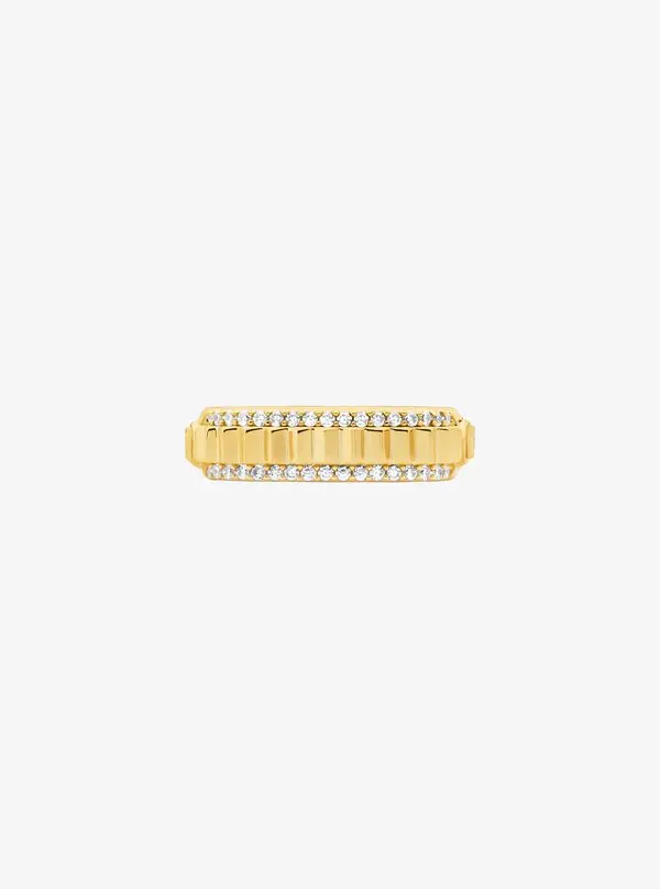 Michael Kors Pavé -tone Brass Ring In Size By