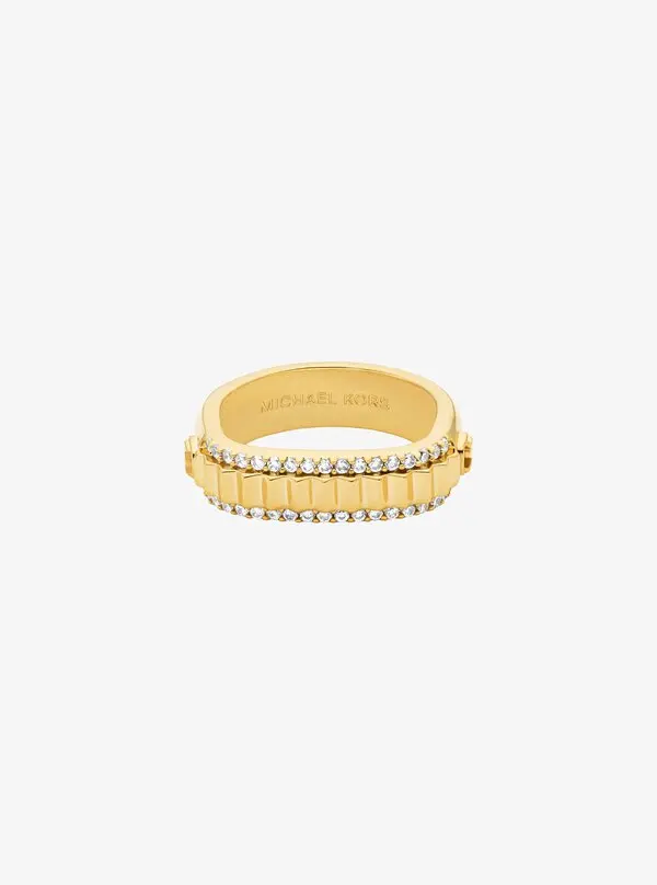 Michael Kors Pavé -tone Brass Ring In Size By