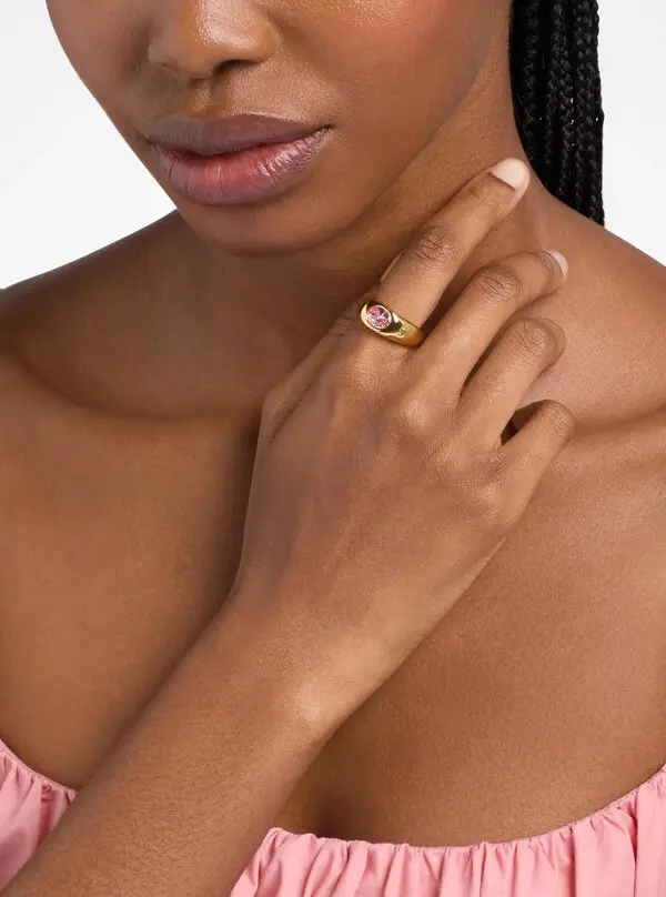 Michael Kors Oval Stone Signet Ring In Size By