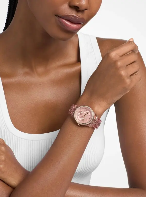 Michael Kors Bryant Pavé -tone And Acetate Watch In By