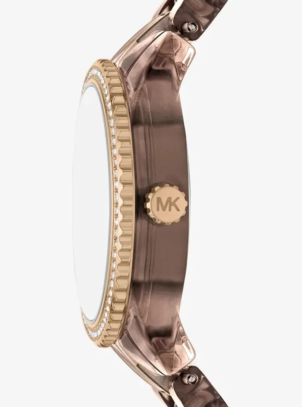 Michael Kors Bryant Chronograph Watch With Pavé Bezel