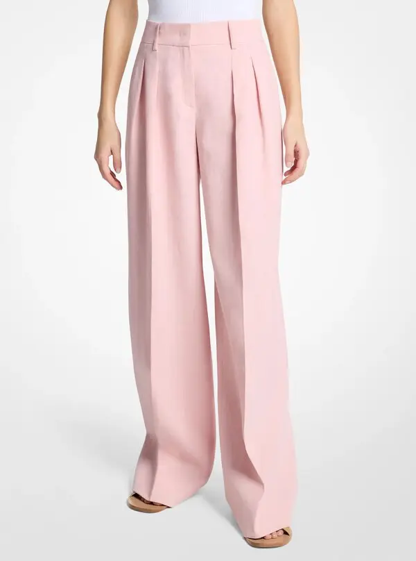 Michael Kors Linen Wide-leg Trousers In Size By - Purple
