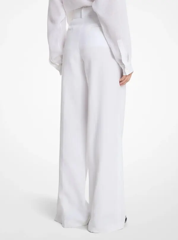 Michael Kors Linen Wide-leg Trousers In Size By - White