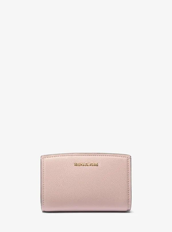 Michael Kors Bryant Medium Pebbled Leather Wallet In By - Pink
