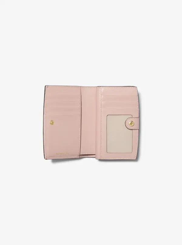 Michael Kors Bryant Medium Pebbled Leather Wallet In By - Pink