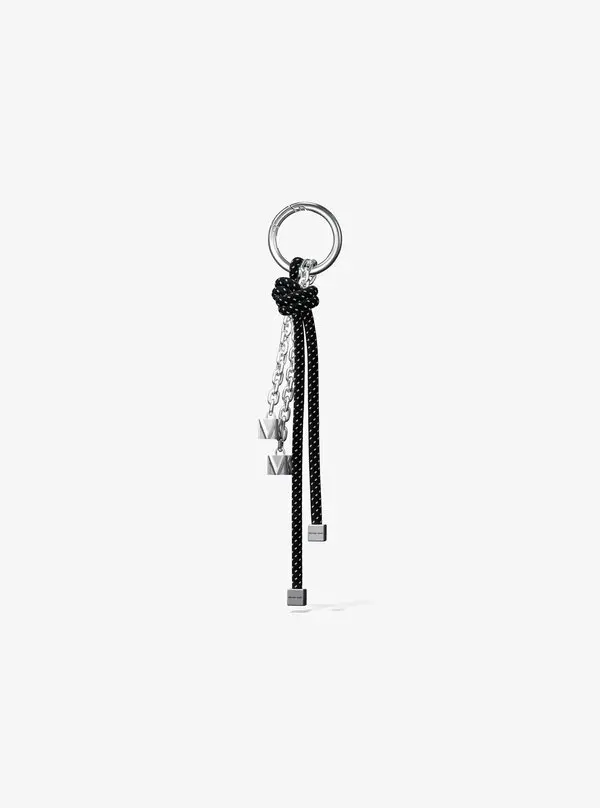 Michael Kors Silver-tone And Speckled Cord Bag Charm - Black