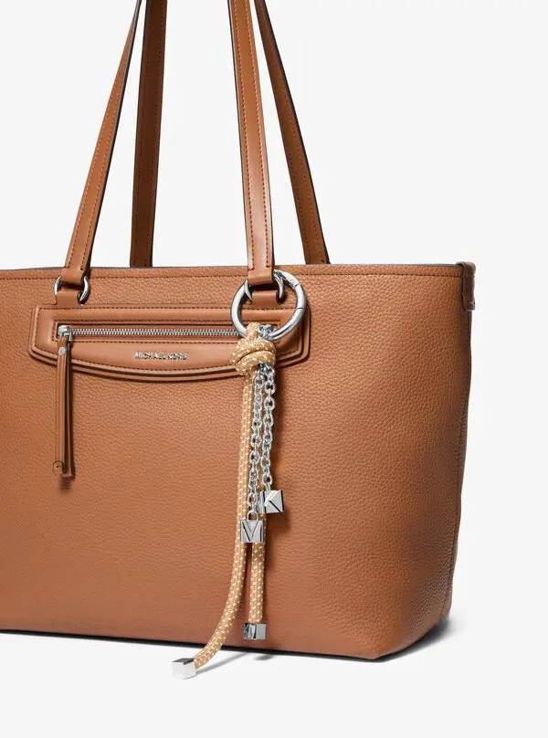 Michael Kors Silver-tone And Speckled Cord Bag Charm - Brown