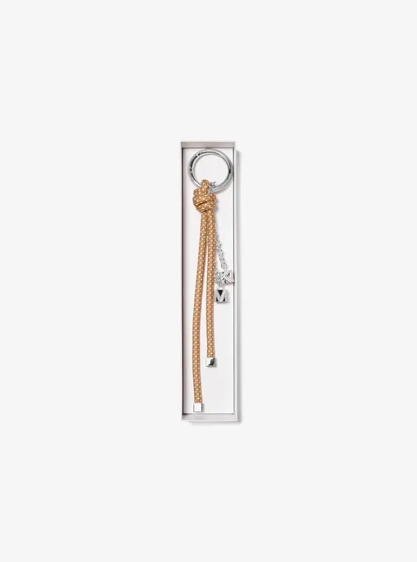 Michael Kors Silver-tone And Speckled Cord Bag Charm - Brown