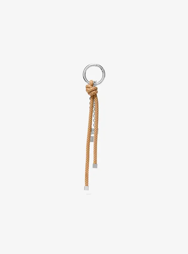 Michael Kors Silver-tone And Speckled Cord Bag Charm - Brown