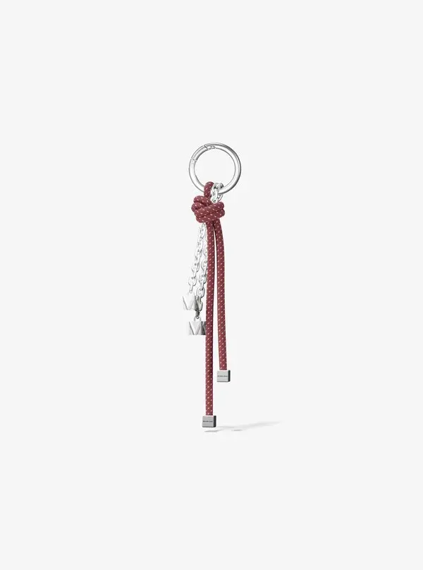 Michael Kors Silver-tone And Speckled Cord Bag Charm - Red