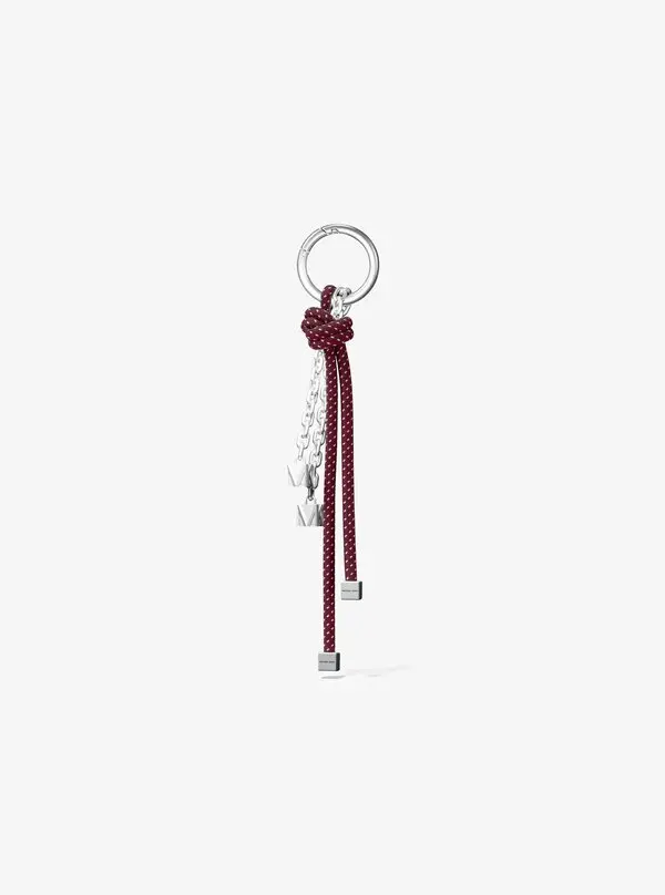 Michael Kors Silver-tone And Speckled Cord Bag Charm - Red