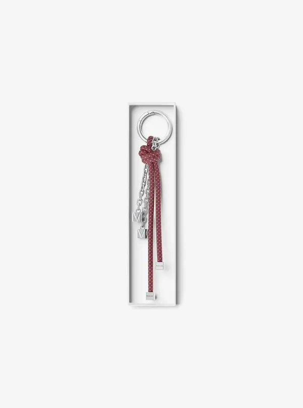 Michael Kors Silver-tone And Speckled Cord Bag Charm - Red