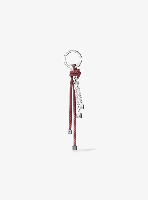 Michael Kors Silver-tone And Speckled Cord Bag Charm - Red