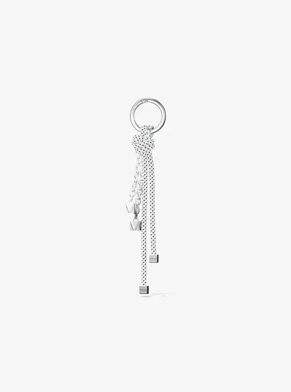 Michael Kors Silver-tone And Speckled Cord Bag Charm - White