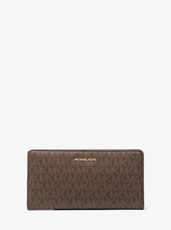 Michael Kors Bryant Large Signature Logo Snap-front Wallet In By - Brown