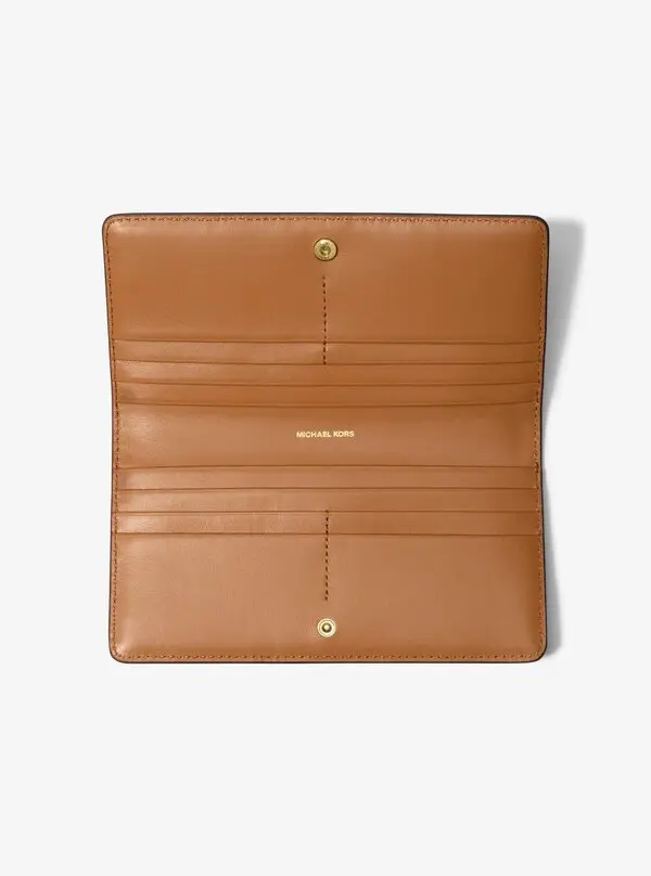 Michael Kors Bryant Large Signature Logo Snap-front Wallet In By - Natural