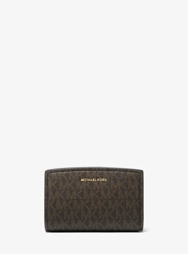 Michael Kors Bryant Medium Signature Logo Wallet In By - Brown