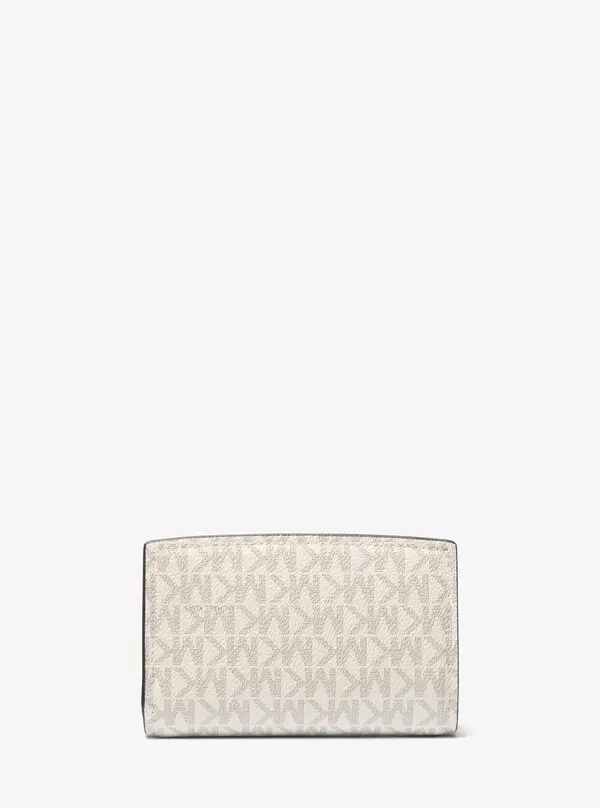 Michael Kors Bryant Medium Signature Logo Wallet In By - Natural