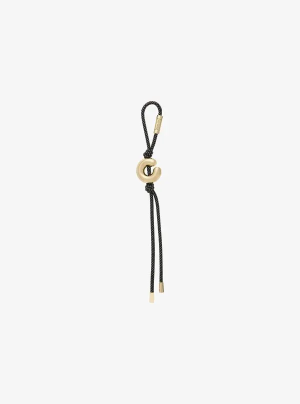 Michael Kors Initial -tone And Speckled Cord Bag Charm In By