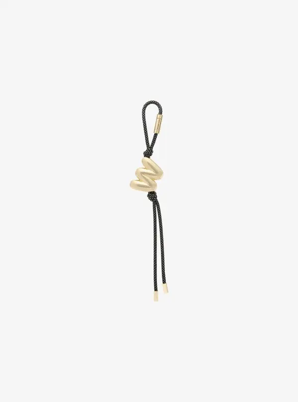 Michael Kors Initial -tone And Speckled Cord Bag Charm In By