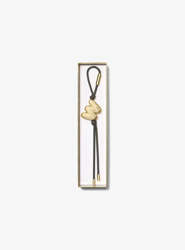 Michael Kors Initial -tone And Speckled Cord Bag Charm In By