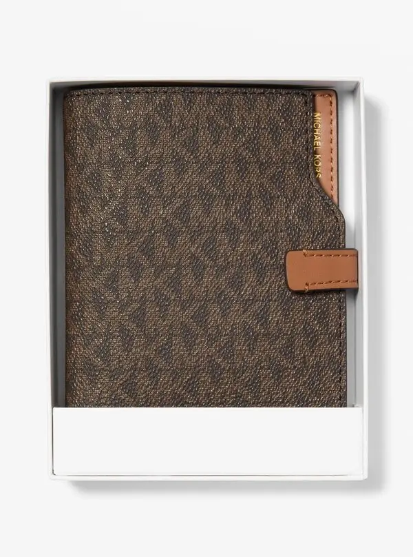 Michael Kors Jet Set Signature Logo Passport Wallet In By