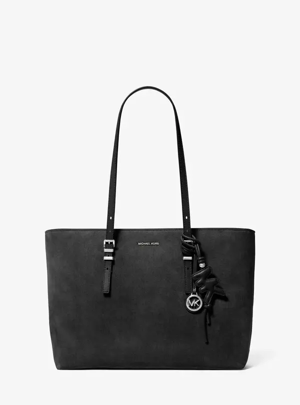 Michael Kors Puffy Logo Leather Bag Charm In By - Black
