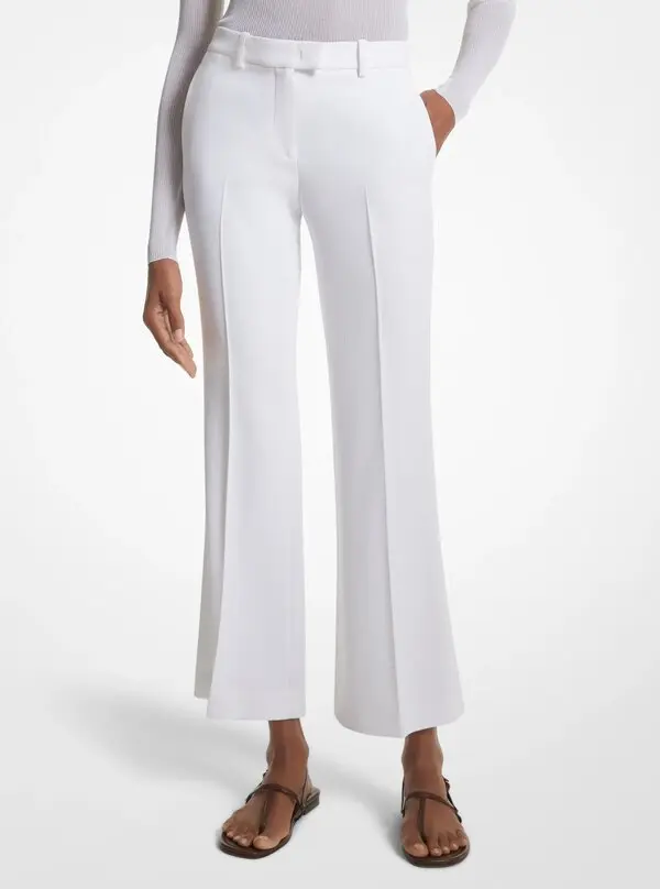 Michael Kors Haylee Double Crepe Sablé Cropped Flared Trousers In Size By