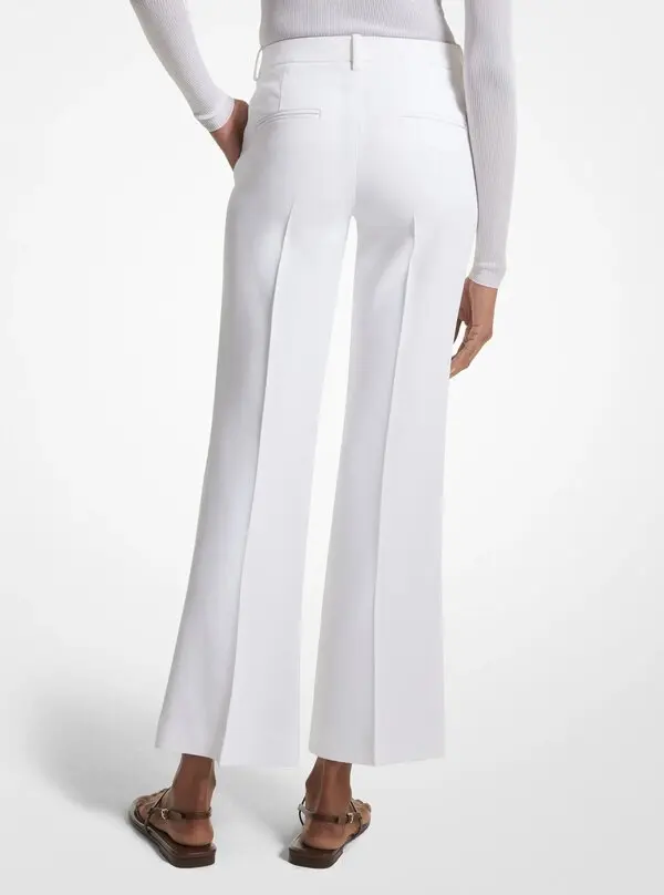 Michael Kors Haylee Double Crepe Sablé Cropped Flared Trousers In Size By