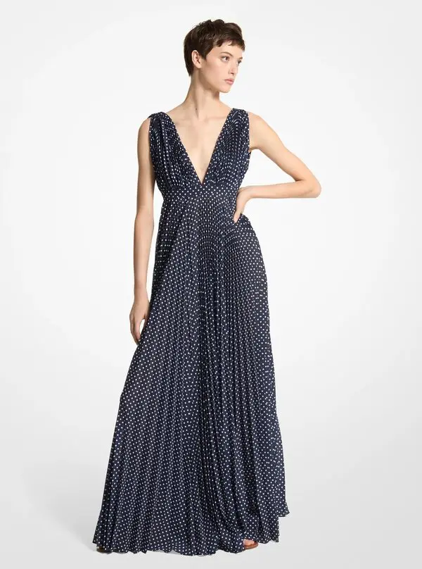 Michael Kors Polka Dot Georgette Gown