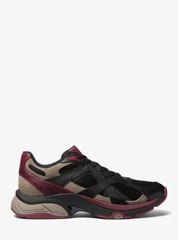 Michael Kors Leo Mixed-media Trainer In Size By