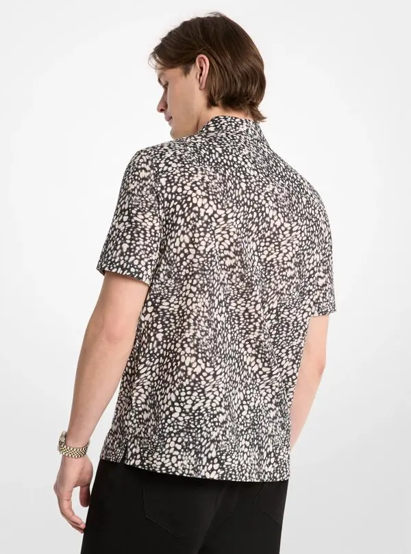 Michael Kors Printed Cotton Camp Shirt In Size By